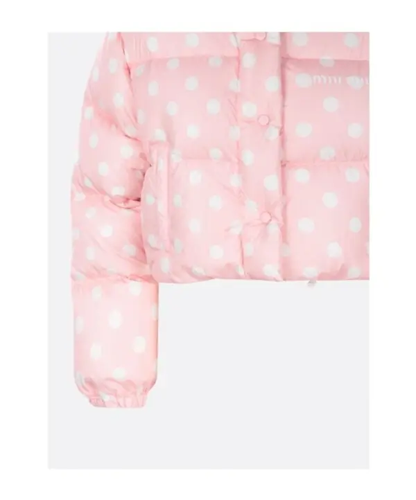 Miu Miu Polka-dot Cropped Puffer Jacket
