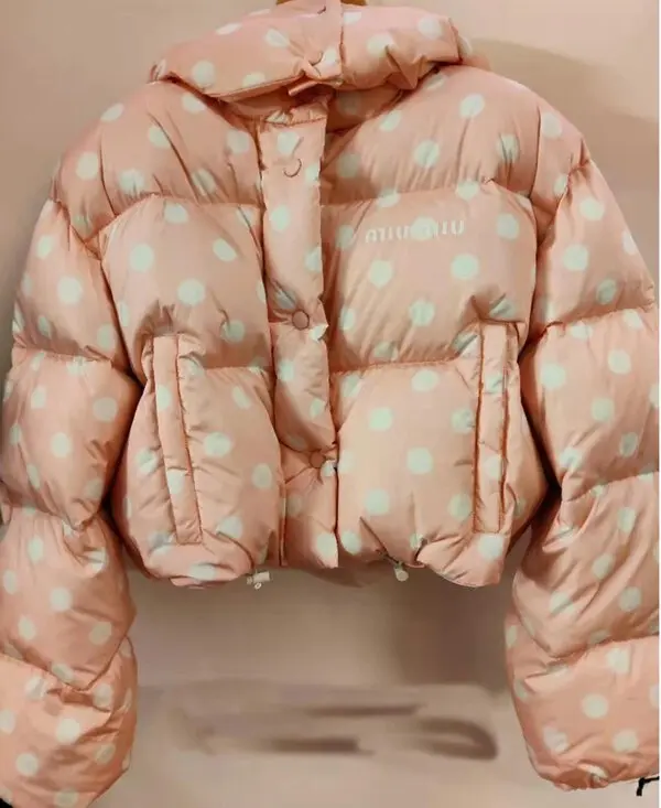 Miu Miu Polka-dot Cropped Puffer Jacket