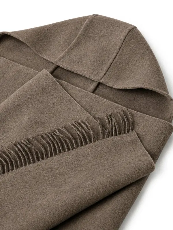 Brunello Cucinelli Hooded Fringed Scarf - Brown