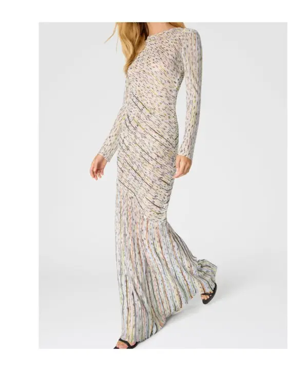Missoni Pleated Long-sleeved Maxi Dress