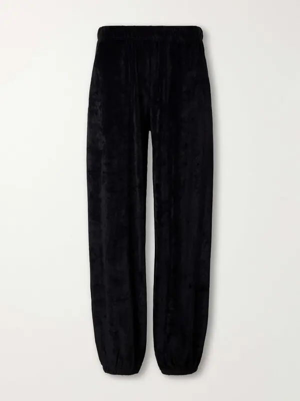 Suzie Kondi Paxos Velour Tapered Track Pants - Black