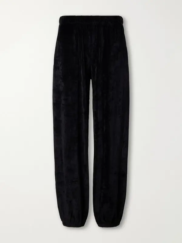 Suzie Kondi Paxos Velour Tapered Track Pants - Black