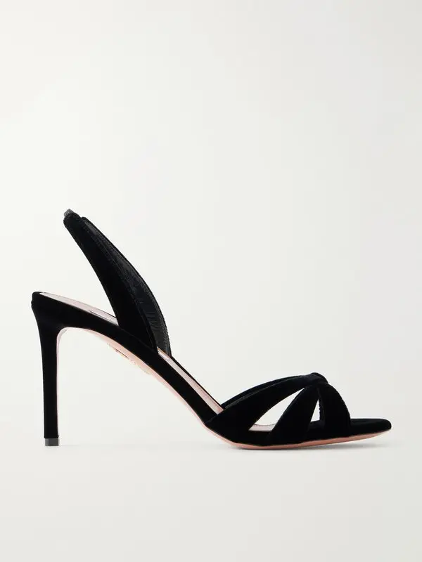 AQUAZZURA Tati 85 Velvet Sandals