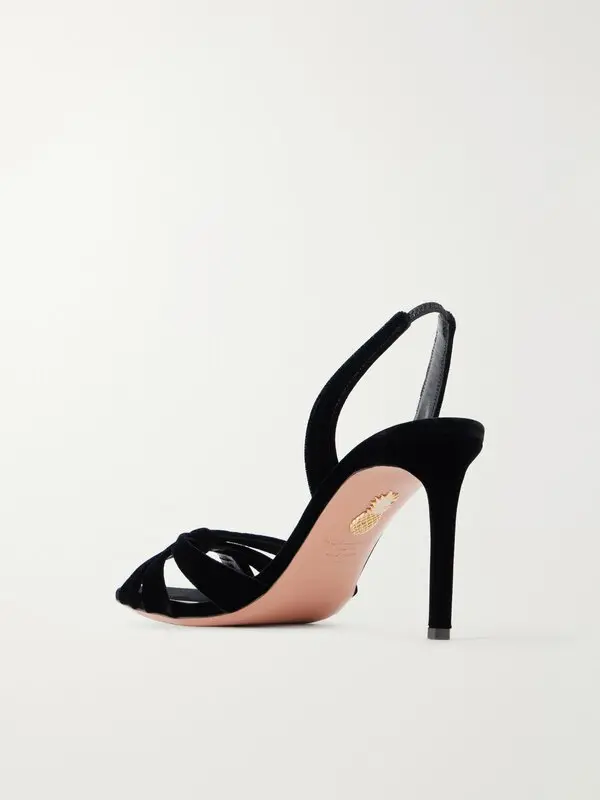 AQUAZZURA Tati 85 Velvet Sandals