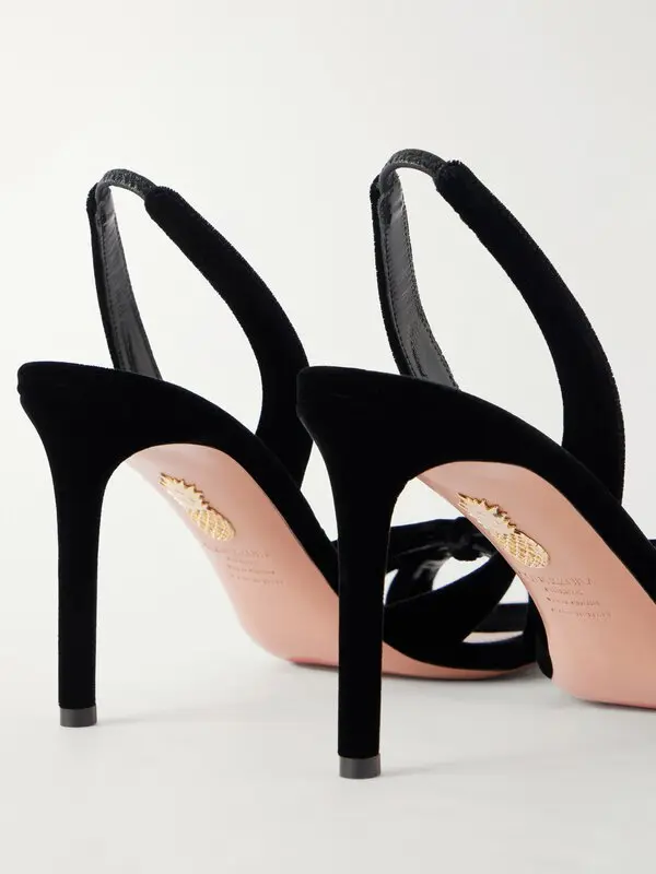 AQUAZZURA Tati 85 Velvet Sandals