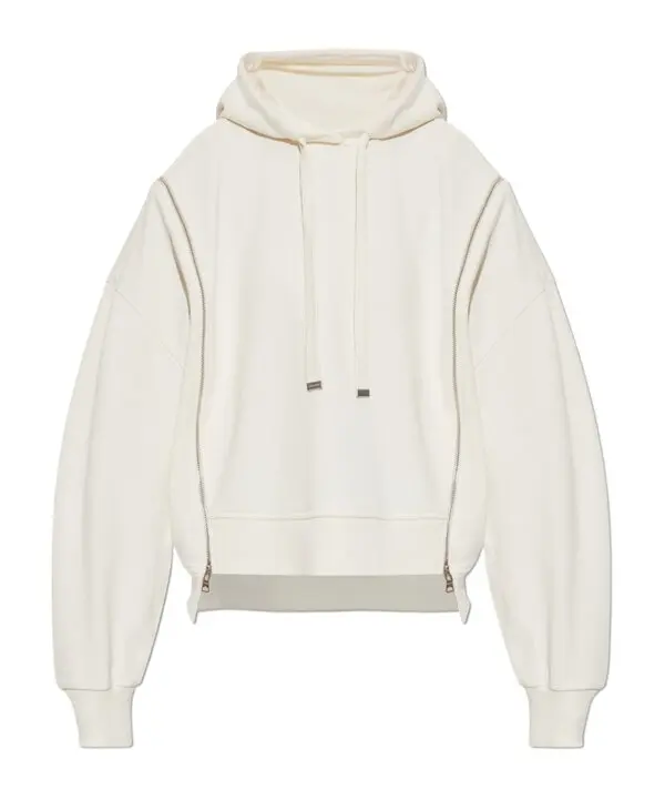 ALLSAINTS Ciara Zip Detail Hoodie - Off White