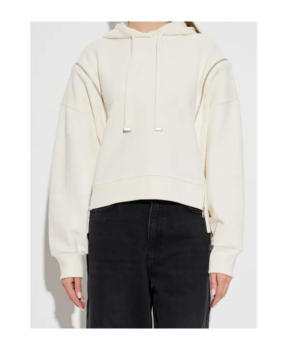 ALLSAINTS Ciara Zip Detail Hoodie - Off White