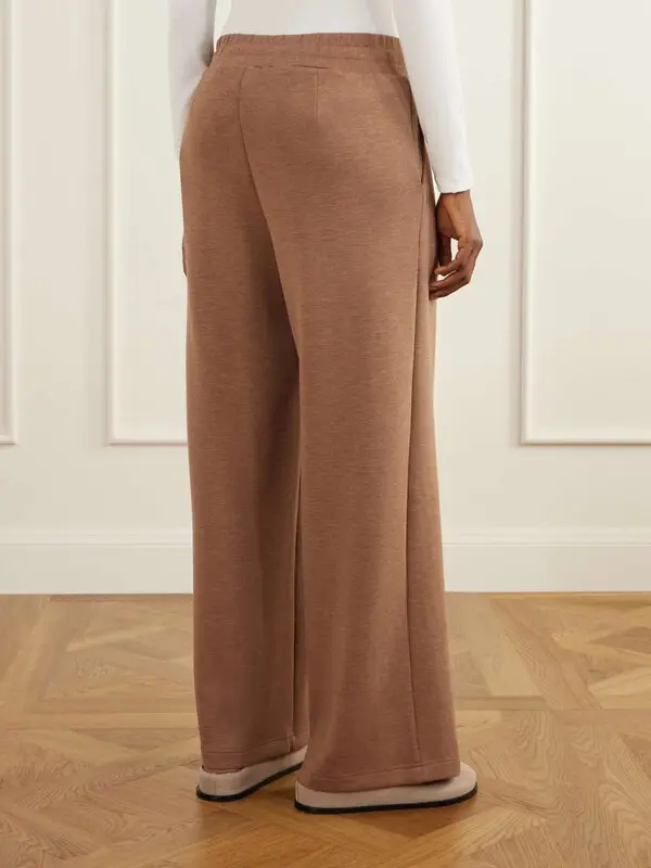 Varley The Extra Wide Leg Pleated Jersey Pants - Brown