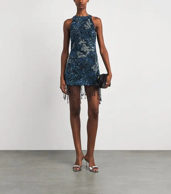 CLIO PEPPIATT Embellished Sequin Mini Dress