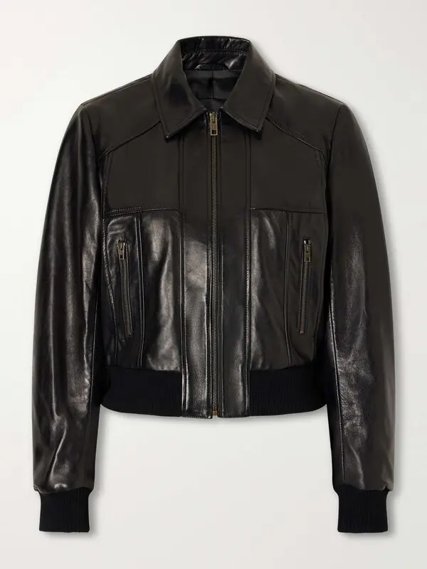 NILI LOTAN Sue Leather Jacket - Black