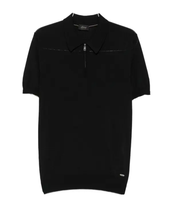 Brioni Wool Polo Shirt - Black