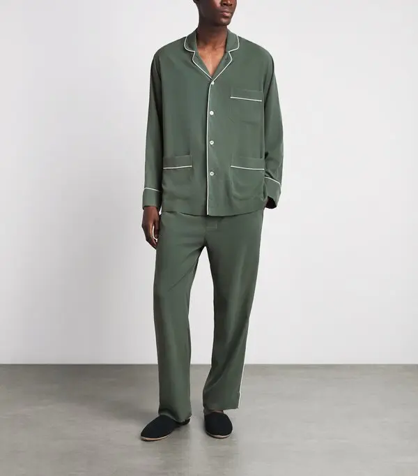 Olivia Von Halle Silk Twill Laurent Pyjama Set