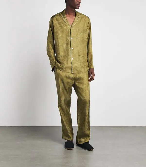 Olivia Von Halle Silk Twill Polka Dot Laurent Pyjama Set