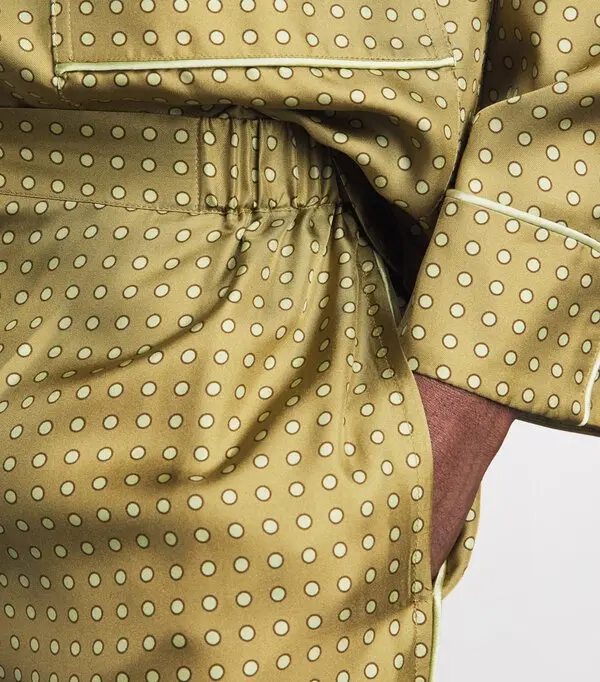 Olivia Von Halle Silk Twill Polka Dot Laurent Pyjama Set