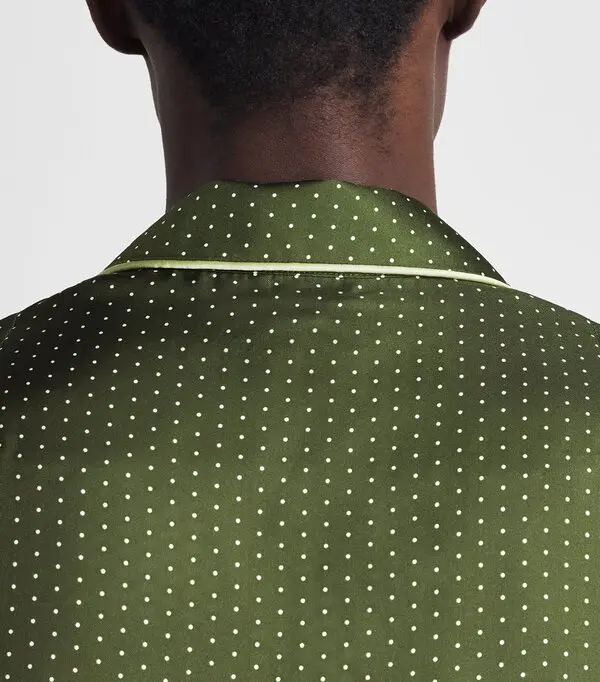Olivia Von Halle Silk Twill Polka Dot Laurent Pyjama Set