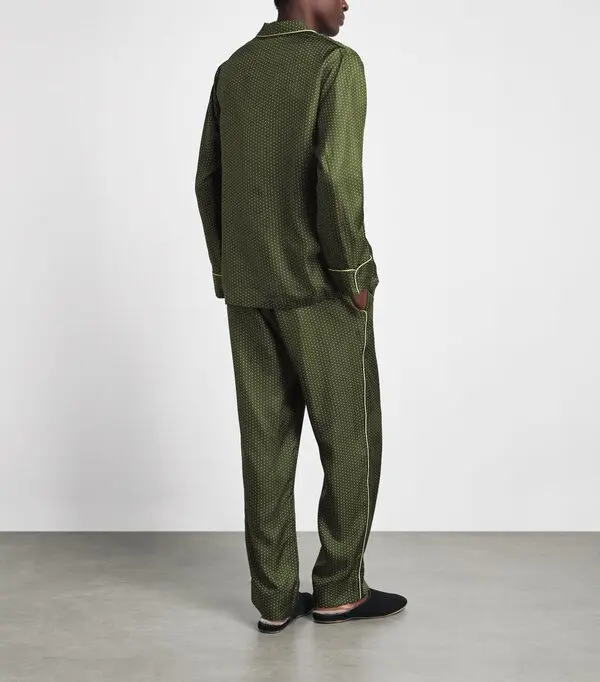Olivia Von Halle Silk Twill Polka Dot Laurent Pyjama Set