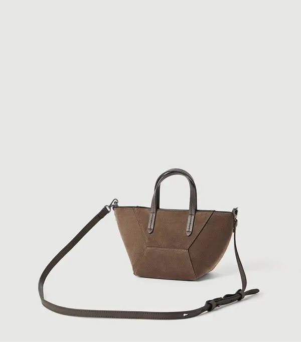 Brunello Cucinelli Mini Suede Bc Duo Tote Bag - Brown