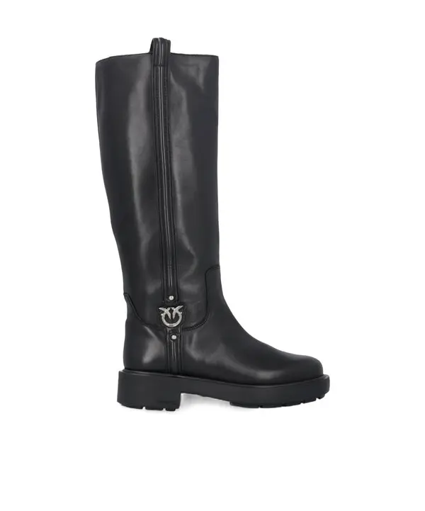 Pinko Logo Detailed High Boots