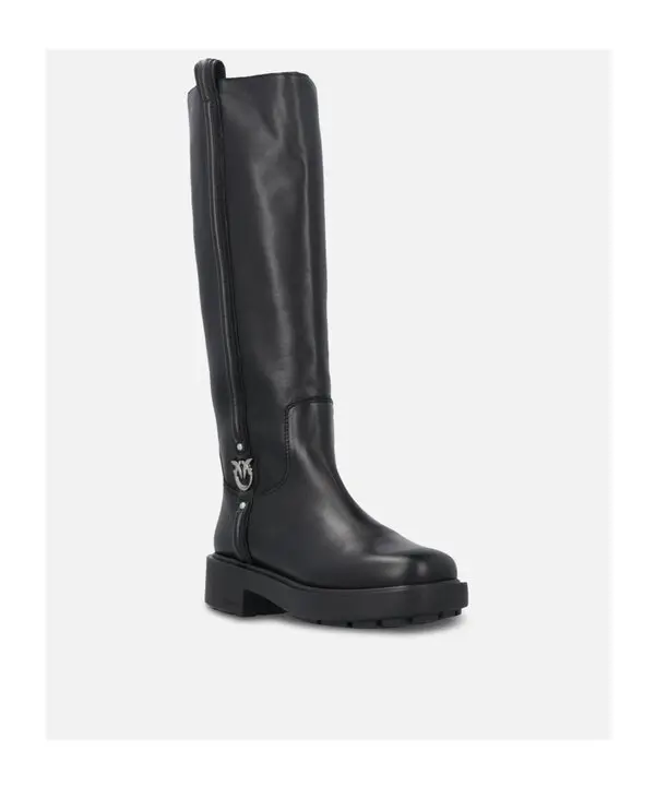 Pinko Logo Detailed High Boots