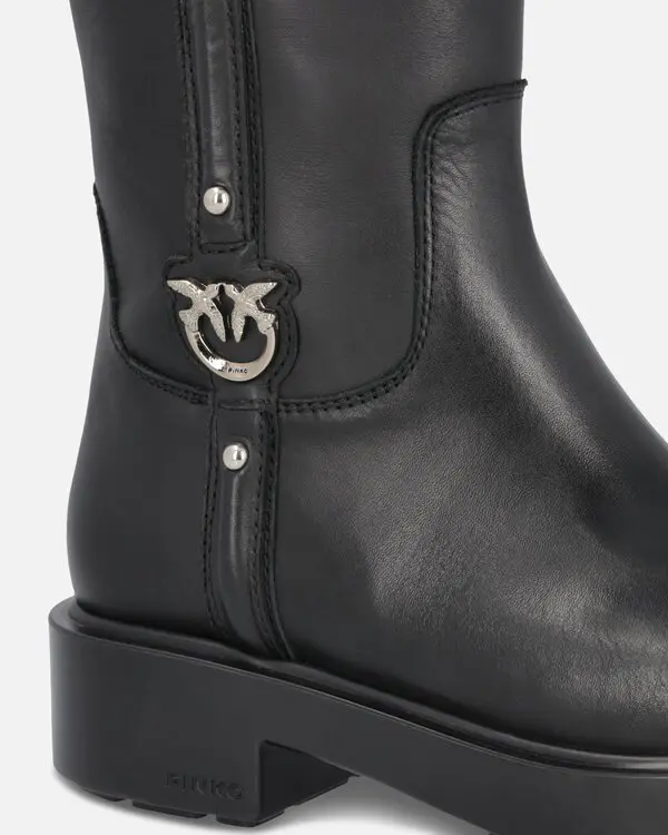 Pinko Logo Detailed High Boots