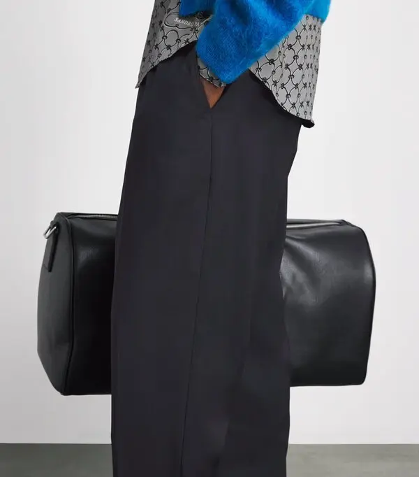 Sandro Wool-blend Drawstring Trousers - Blue