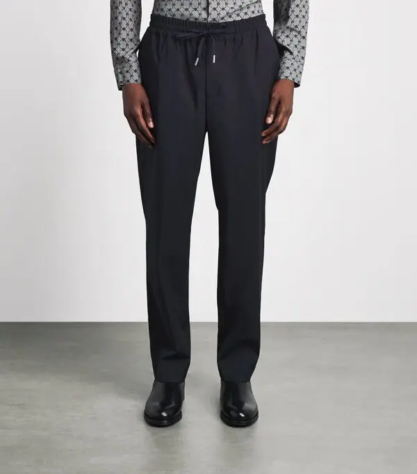 Sandro Wool-blend Drawstring Trousers - Blue