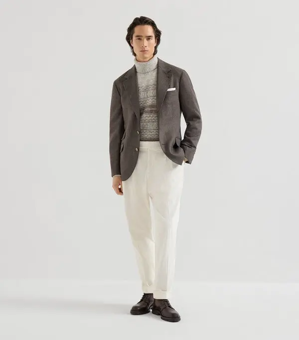 Brunello Cucinelli Virgin Wool Deconstructed Cavallo Blazer