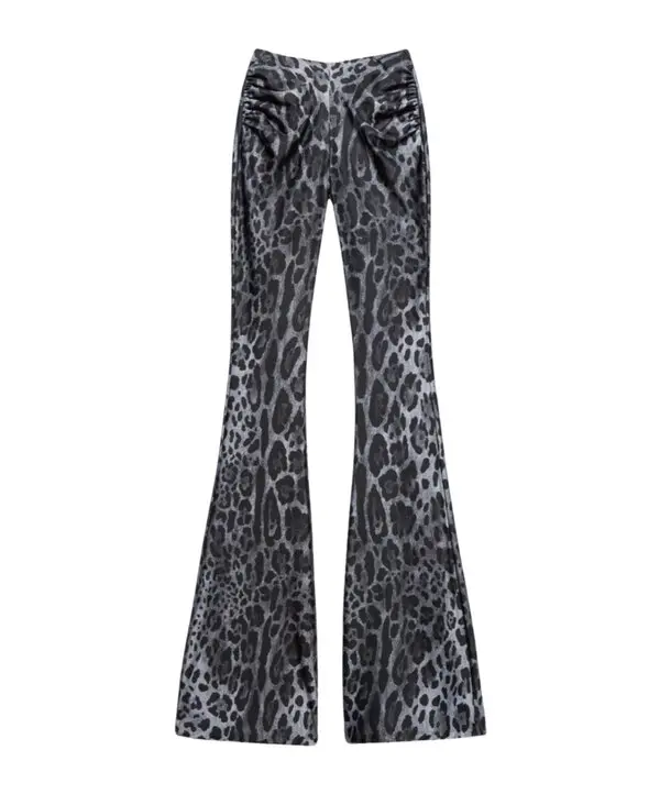 ANIYE BY Jodi Flared Leopard Pants - Black