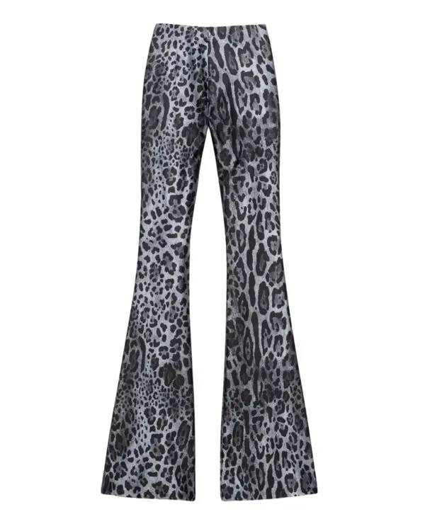ANIYE BY Jodi Flared Leopard Pants - Black