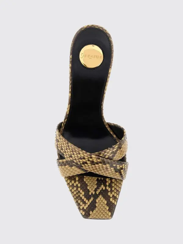 Saint Laurent Opyum Logo Heel Sandals - Brown