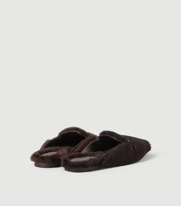Brunello Cucinelli Shearling Flat Mules
