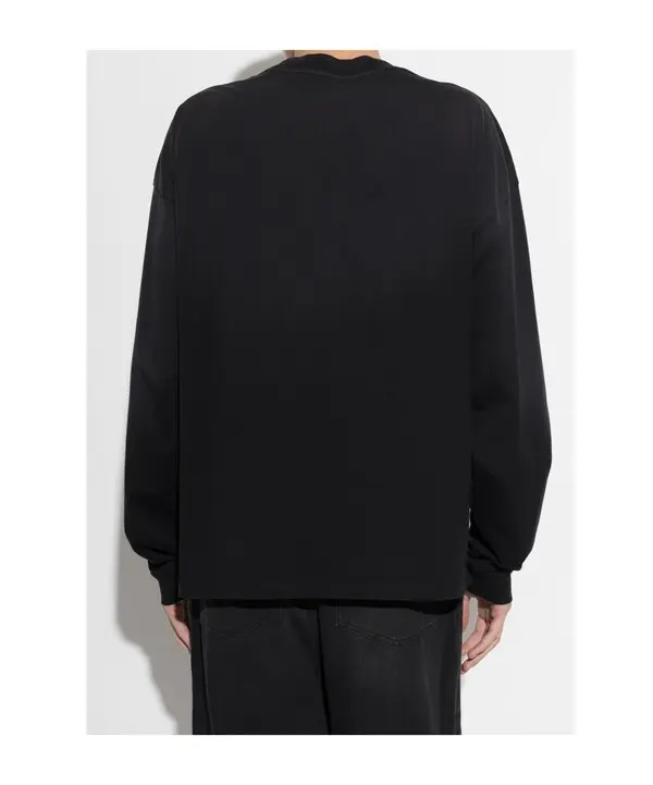 Amiri Logo-embroidered Long-sleeved Cotton T-shirt - Black