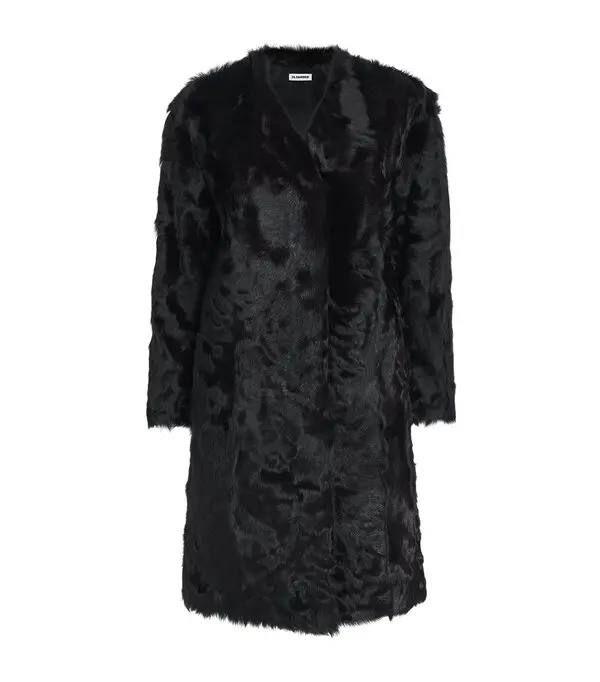 JIL SANDER Fur V-neck Coat