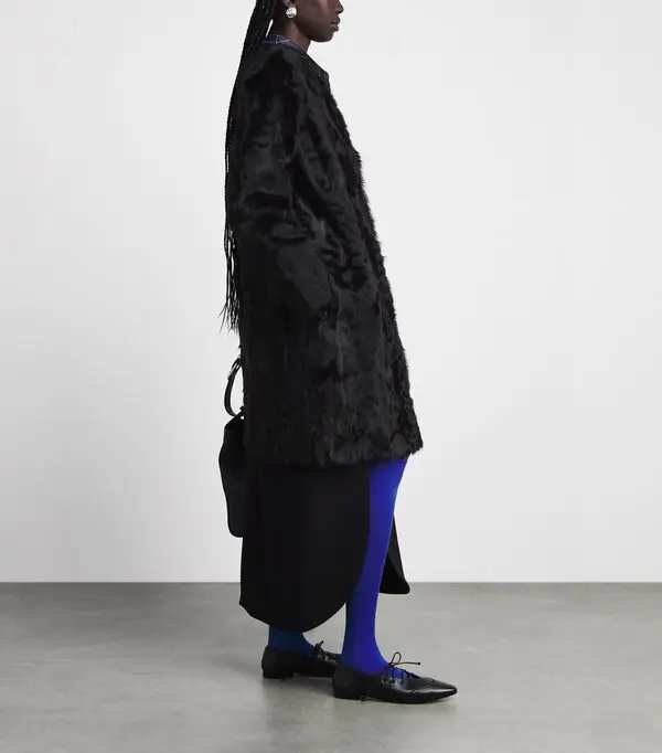 JIL SANDER Fur V-neck Coat