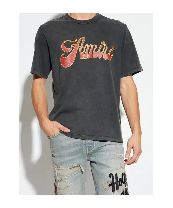 Amiri Logo Printed Crewneck T-shirt