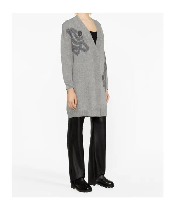 Fabiana Filippi Ribbed V-neck Knit Top