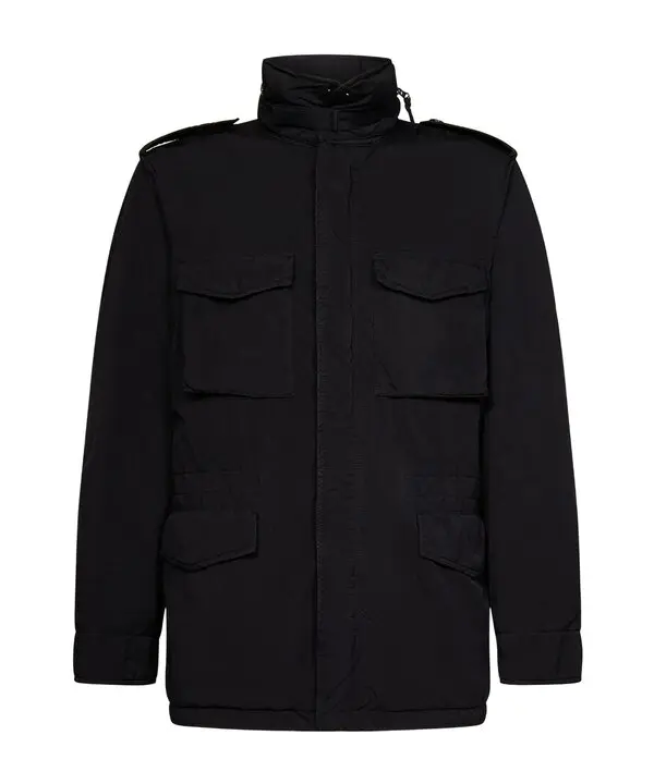 Aspesi Cargo-pocket Hooded Coat - Black
