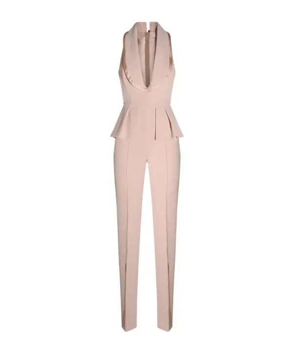 Elisabetta Franchi Peplum Halterneck Jumpsuit - No