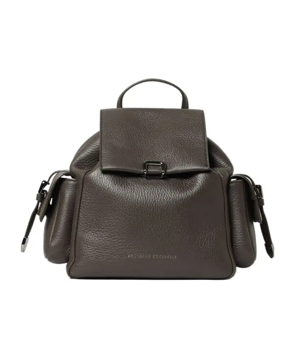 Brunello Cucinelli Sartorial Grainy Leather Backpack