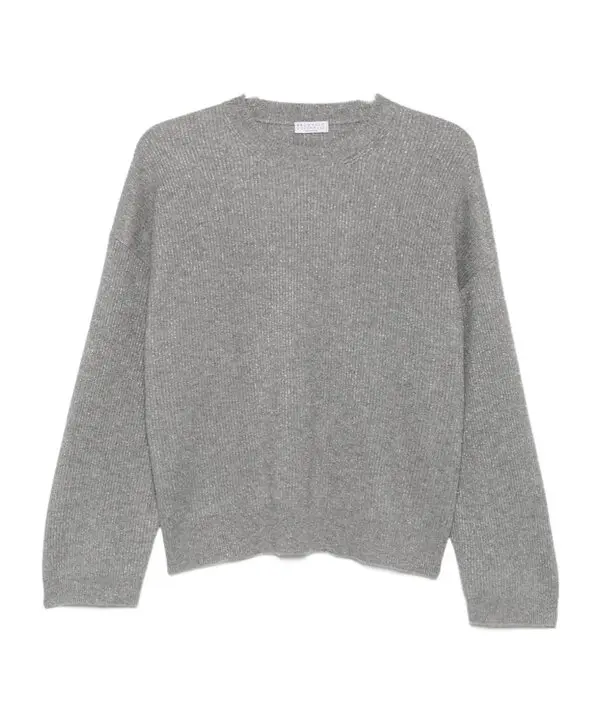 Brunello Cucinelli Ribbed-knit Metallic-thread Sweater