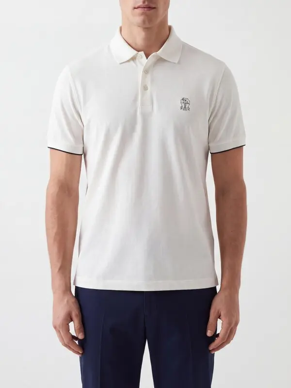 Brunello Cucinelli Logo-embroidered Polo Shirt