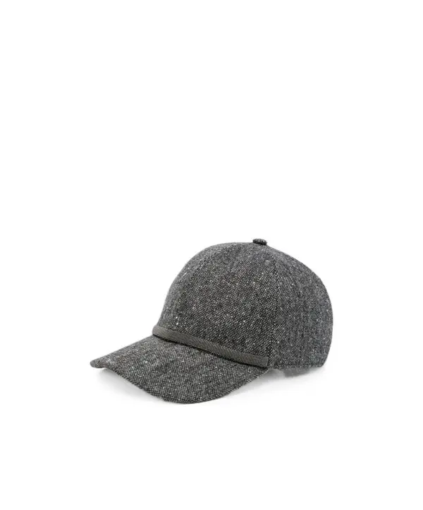 Brunello Cucinelli Monili-embellished Tweed Baseball Cap