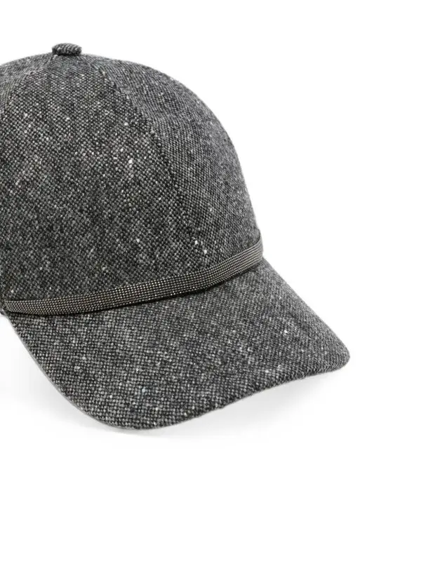 Brunello Cucinelli Monili-embellished Tweed Baseball Cap