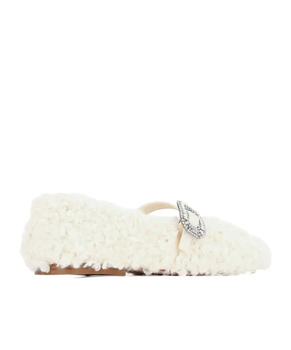 ROGER VIVIER Pilgrim Strass Mary Jane Flat Shoes