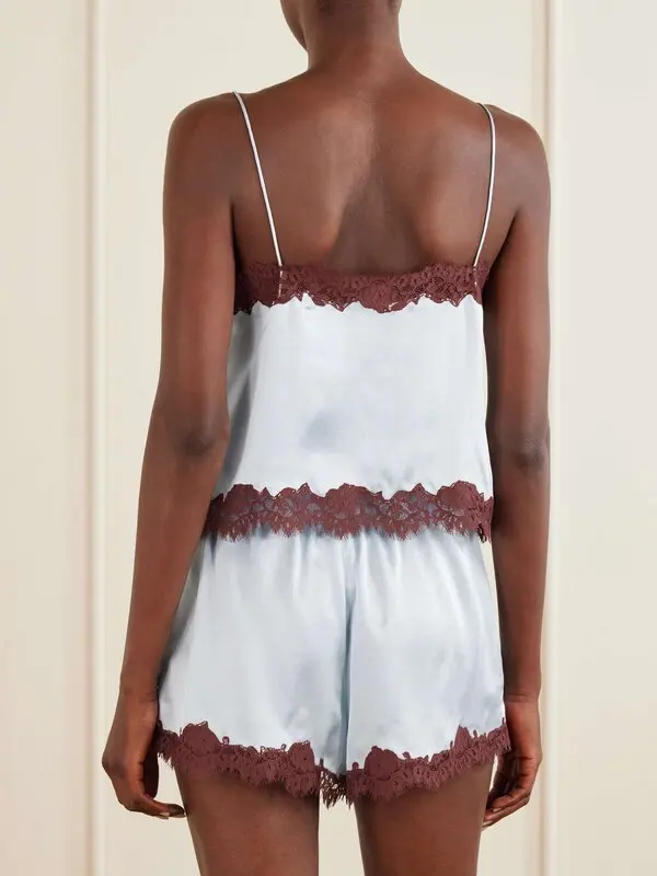 DÔEN Avelaine Lace-trimmed Silk-satin Cami