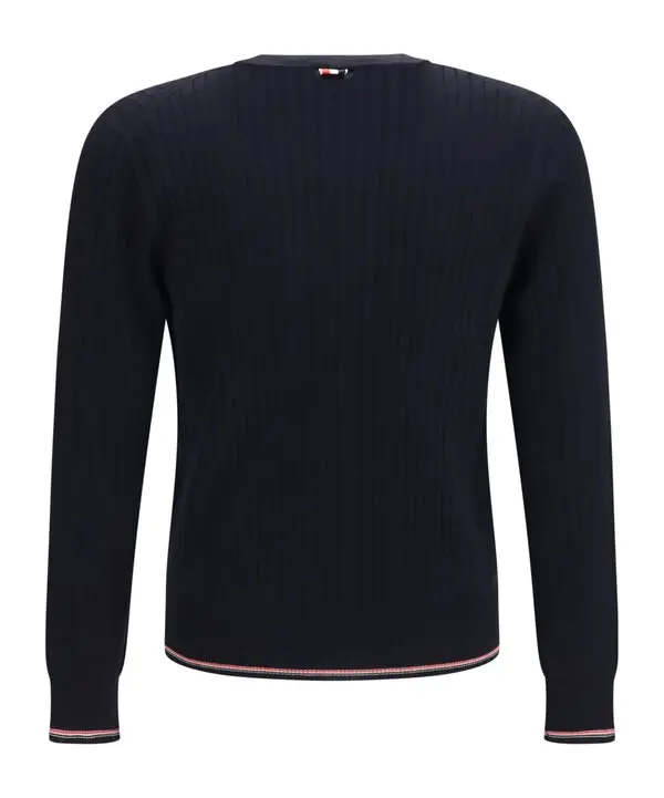 Thom Browne Ribbed V-neck Cardigan