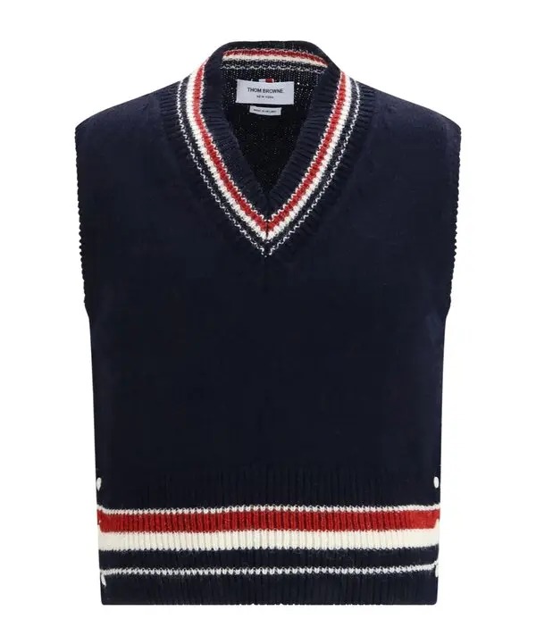 Thom Browne Hector V-neck Knitted Vest