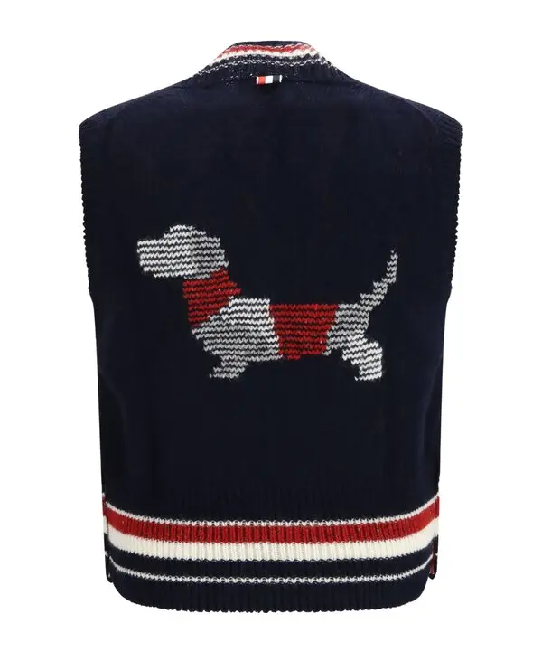 Thom Browne Hector V-neck Knitted Vest