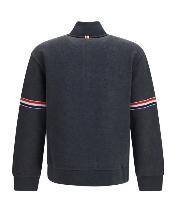Thom Browne Buttoned High-neck Sweatshirt - Grey