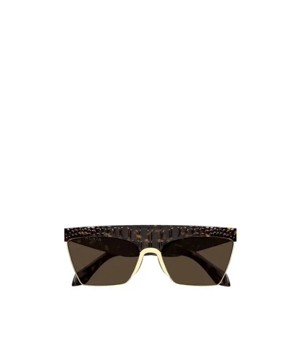Alaïa Croc-effect Tortoiseshell-shell Sunglasses - Black